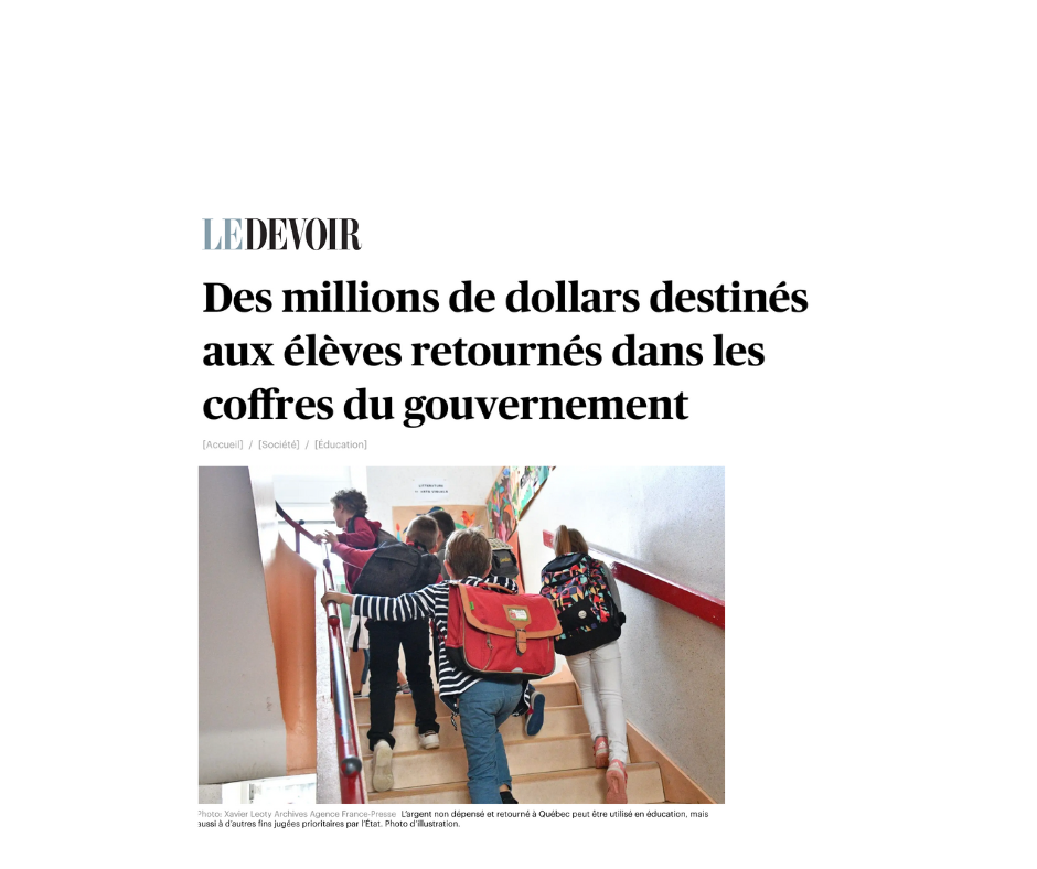 Entrevue de Nicolas Prévost avec Zacharie Goudreault pour Le Devoir - fqde