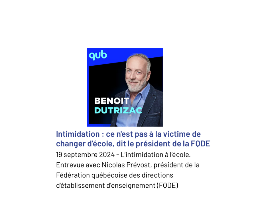 Entrevue de Nicolas Prévost avec Benoit Dutrizac pour Qub Radio - fqde