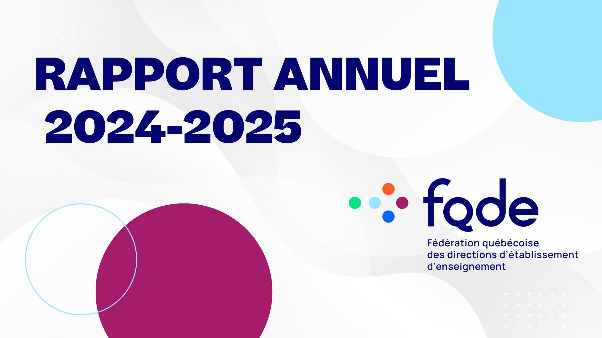 Rapport annuel 2024-2025 - fqde