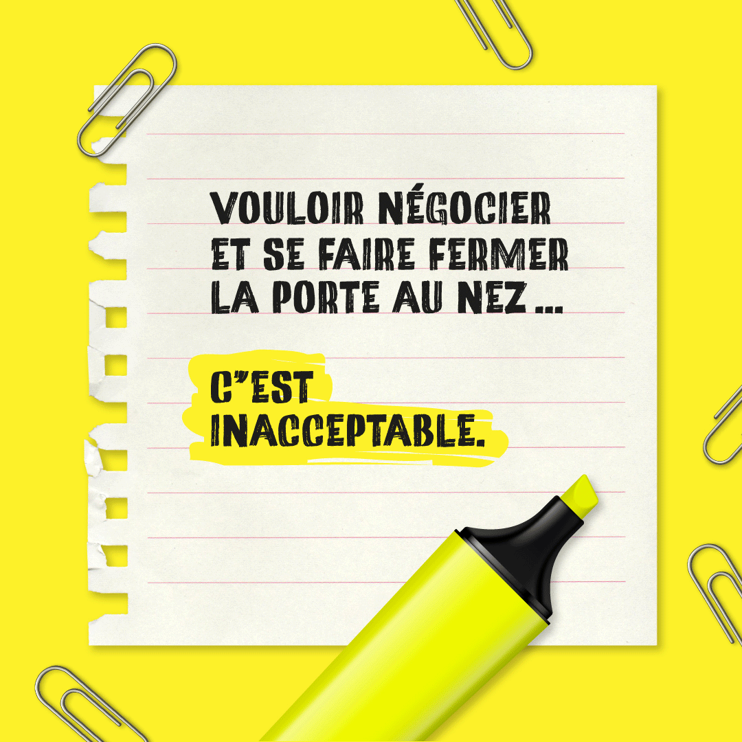 « C’est inacceptable » - Campagne numérique sur la fin des discussions ...